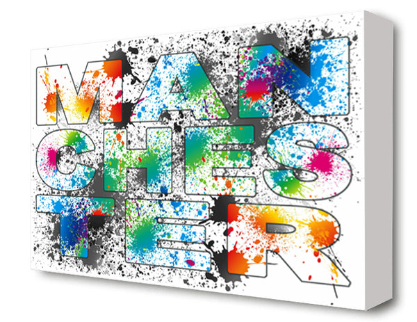Manchester Paint Splash Canvas Art – Uniquely Manchester