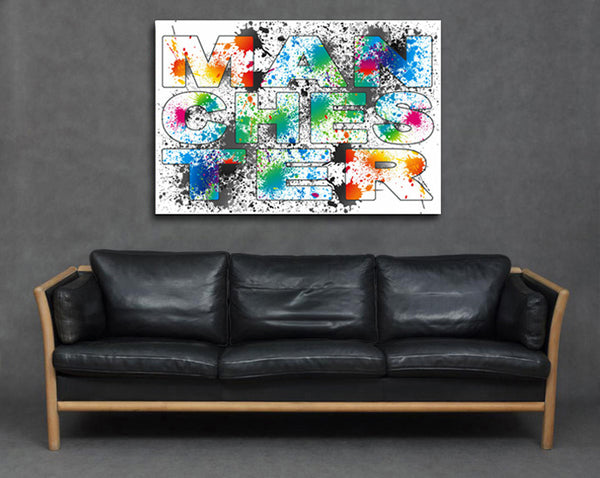 Manchester Paint Splash Canvas Art – Uniquely Manchester