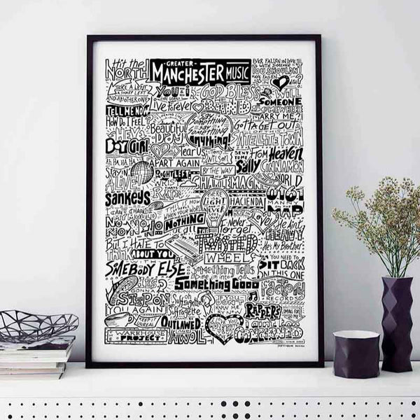 Greater Manchester Music Print – Uniquely Manchester