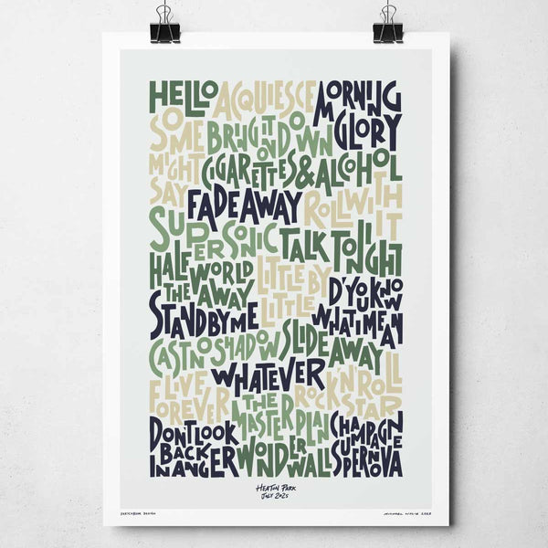 Oasis Set List Print – Uniquely Manchester