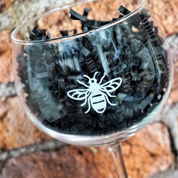 Gin Glass - Engraved Manchester Bee – Uniquely Manchester