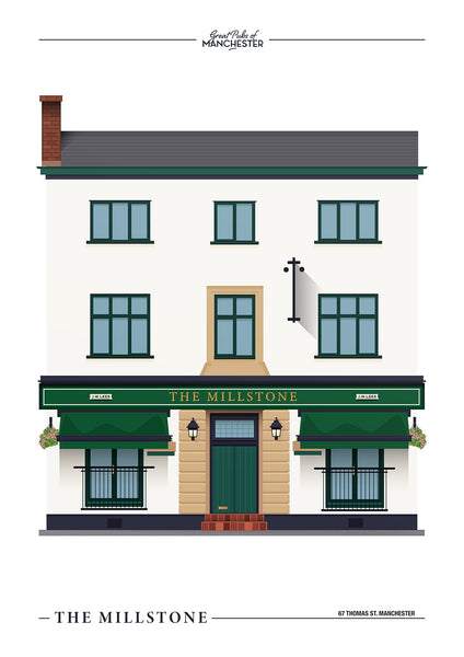 The Millstone Pub Illustrated Print – Uniquely Manchester